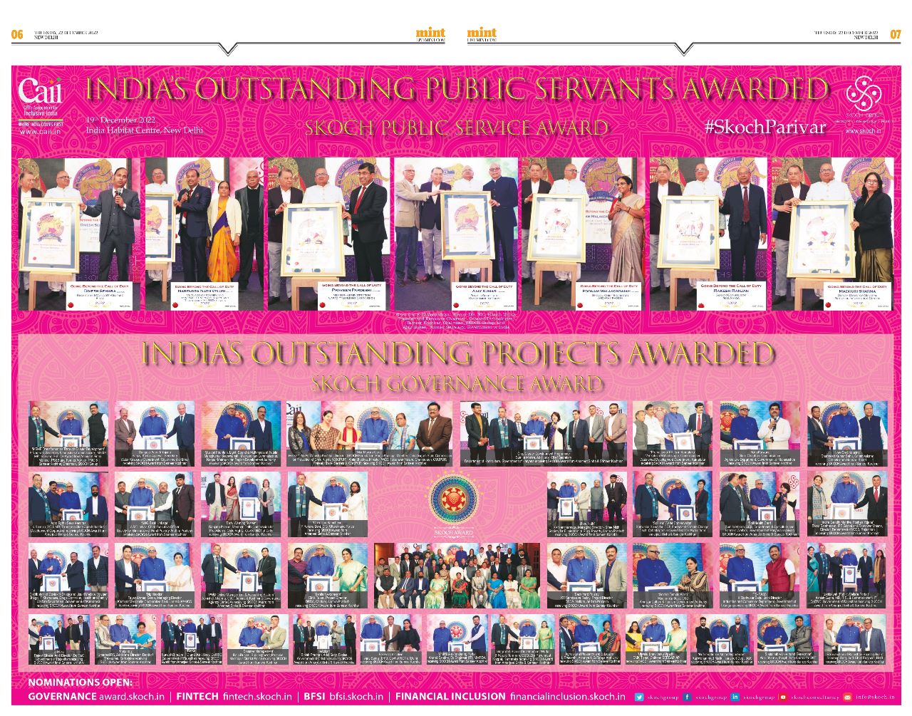 Public Service Award 2022 - SKOCH Ratings